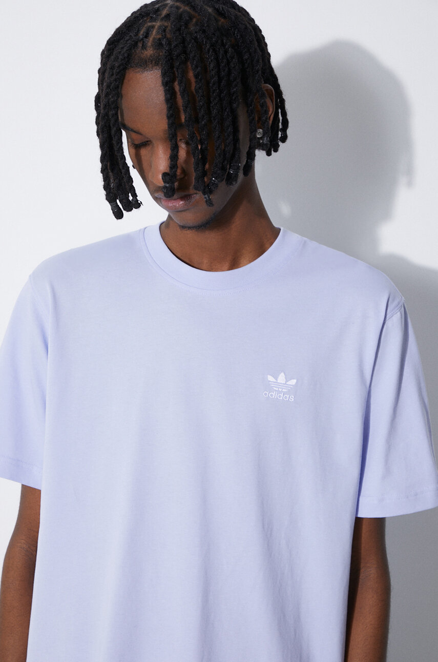 adidas Originals t-shirt bawełniany męski kolor fioletowy gładki IR9696 ...