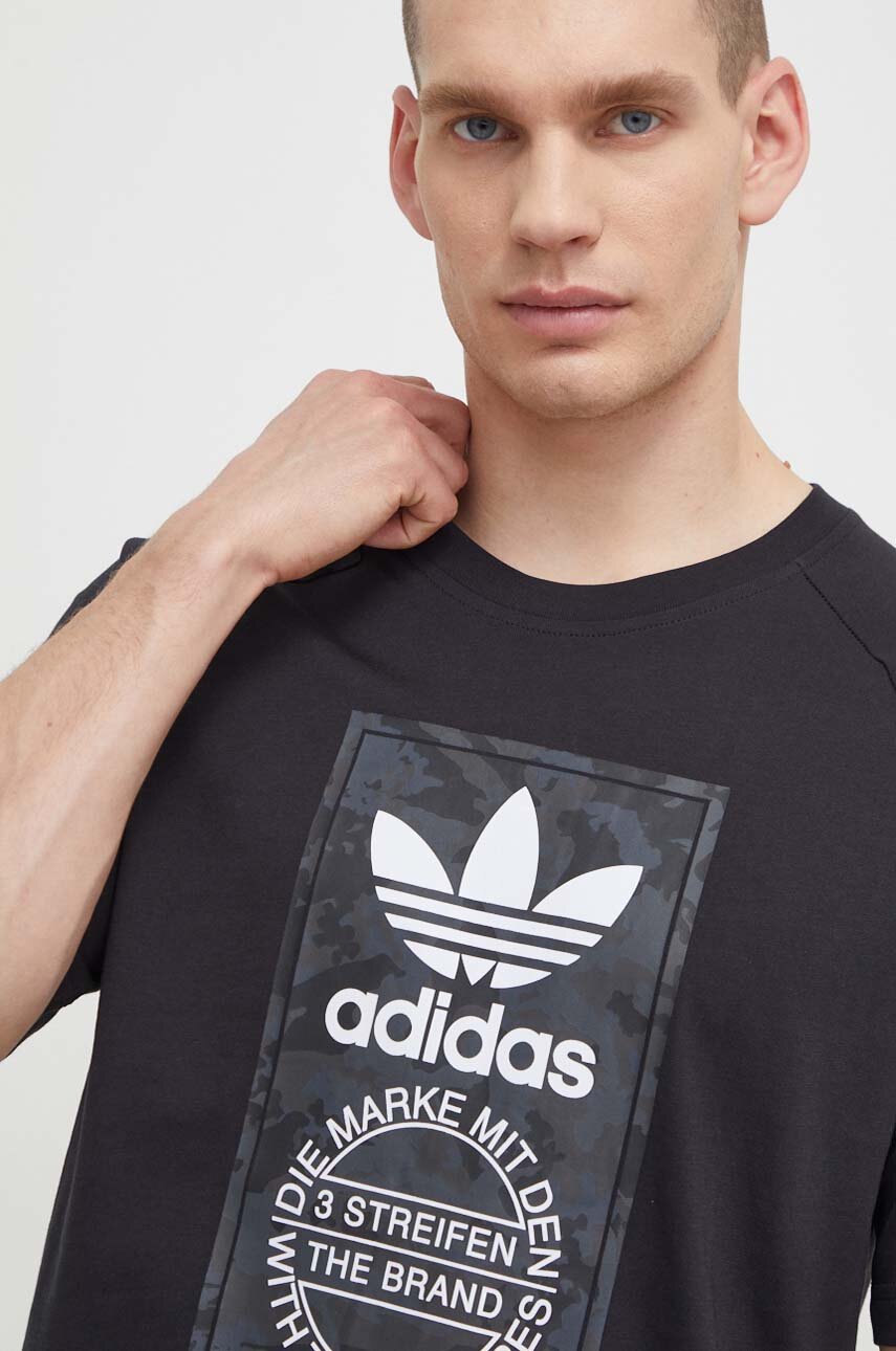 adidas Originals t-shirt bawełniany męski kolor czarny z nadrukiem ...