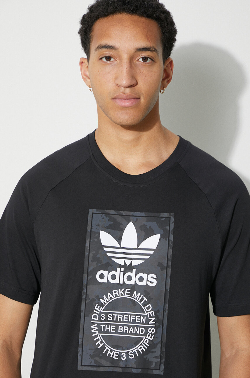 adidas Originals t-shirt bawełniany męski kolor czarny z nadrukiem ...