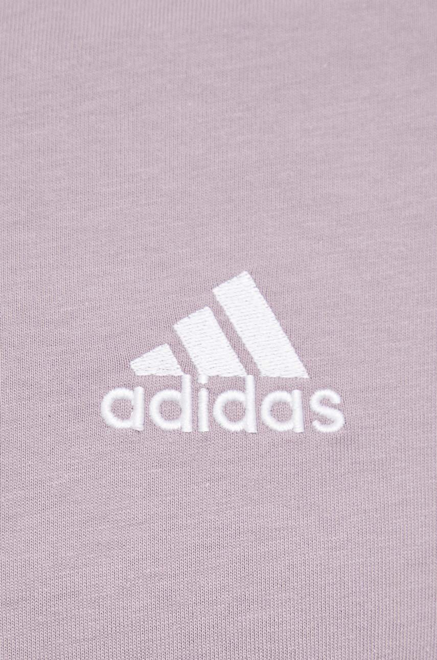 adidas t-shirt bawełniany męski kolor fioletowy z aplikacją IS1331 ...