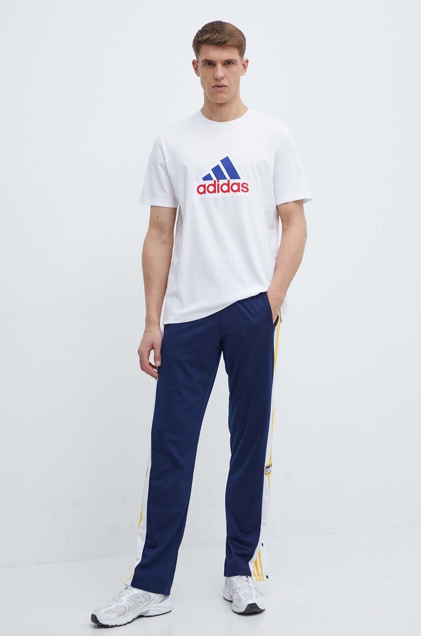 adidas t-shirt bawełniany męski kolor biały z nadrukiem IS3234 ...