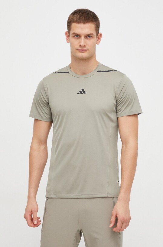 adidas Performance t-shirt treningowy D4T kolor zielony z nadrukiem ...