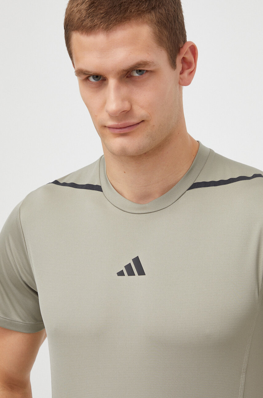 adidas Performance t-shirt treningowy D4T kolor zielony z nadrukiem ...