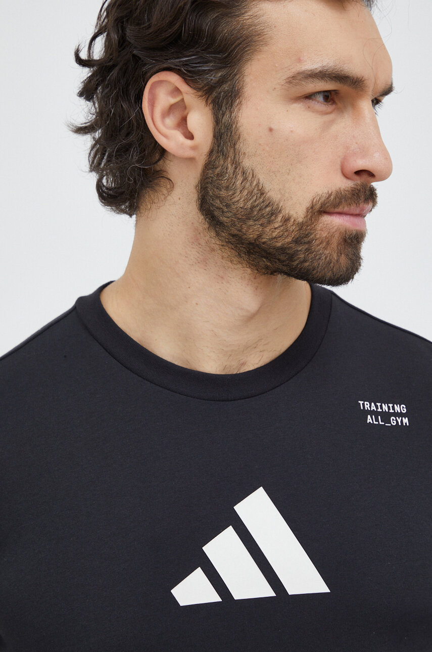 adidas Performance t-shirt treningowy kolor czarny z nadrukiem IT1497 ...