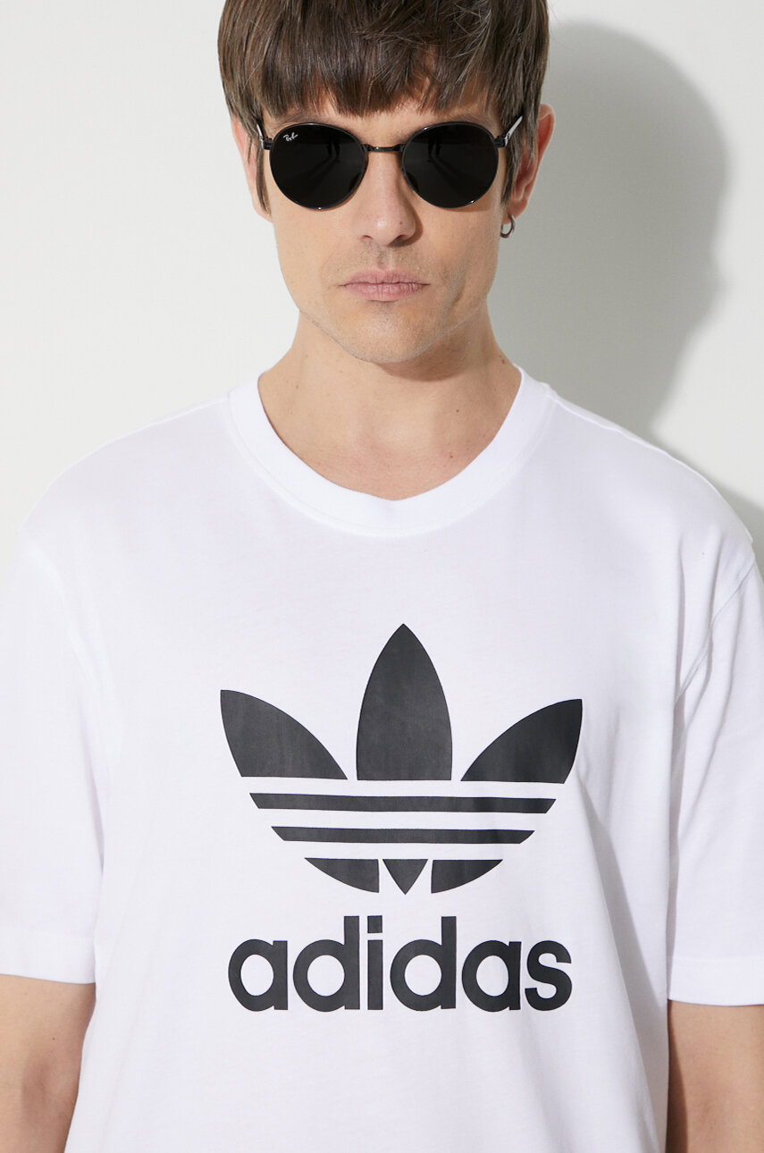 adidas Originals cotton t-shirt Trefoil men’s white color IV5353 at PRM US