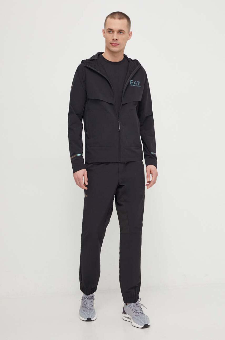 Футболка EA7 Emporio Armani чоловічий колір чорний з принтом | ANSWEAR.ua