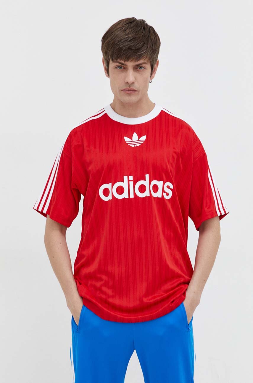 adidas Originals t-shirt Adicolor Poly Tee męski kolor czerwony z ...