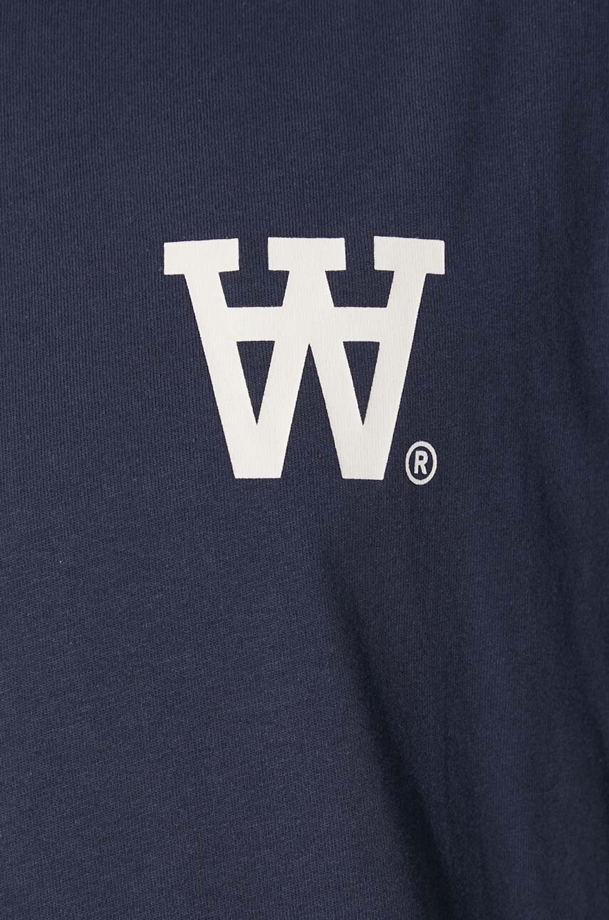 Wood Wood cotton t-shirt Ace AA Logo men’s navy blue color with a print ...