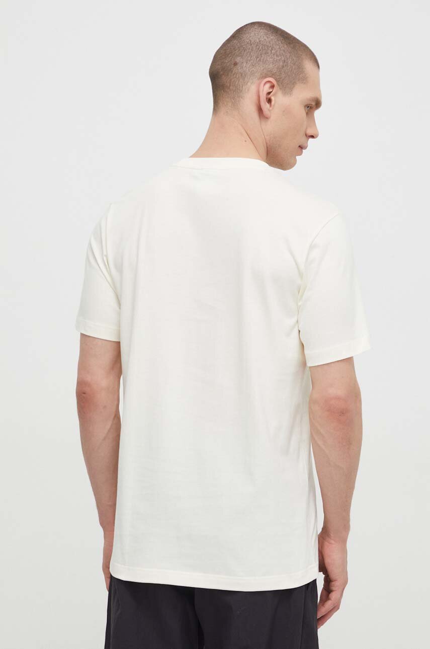 adidas Originals t-shirt bawełniany męski kolor beżowy z nadrukiem ...