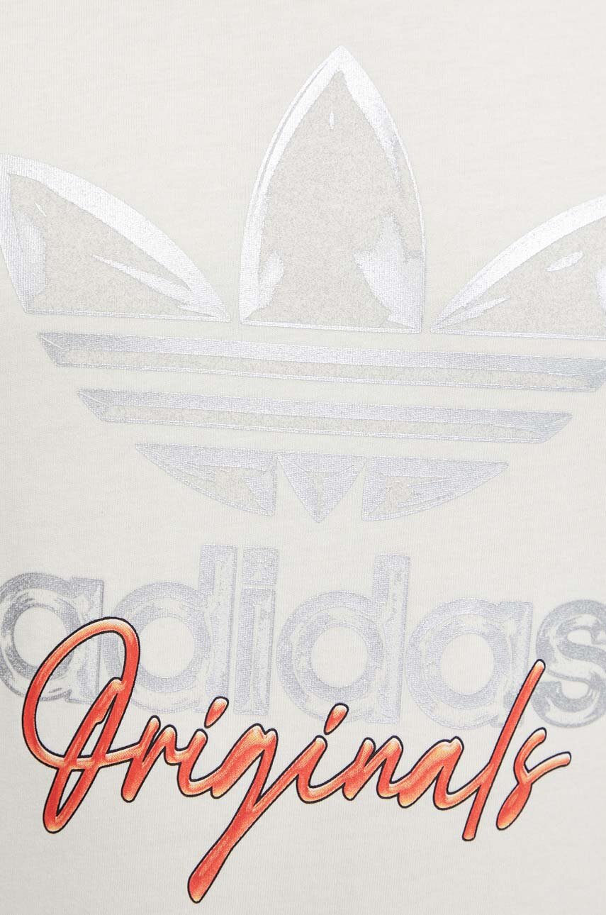 adidas Originals t-shirt bawełniany męski kolor beżowy z nadrukiem ...