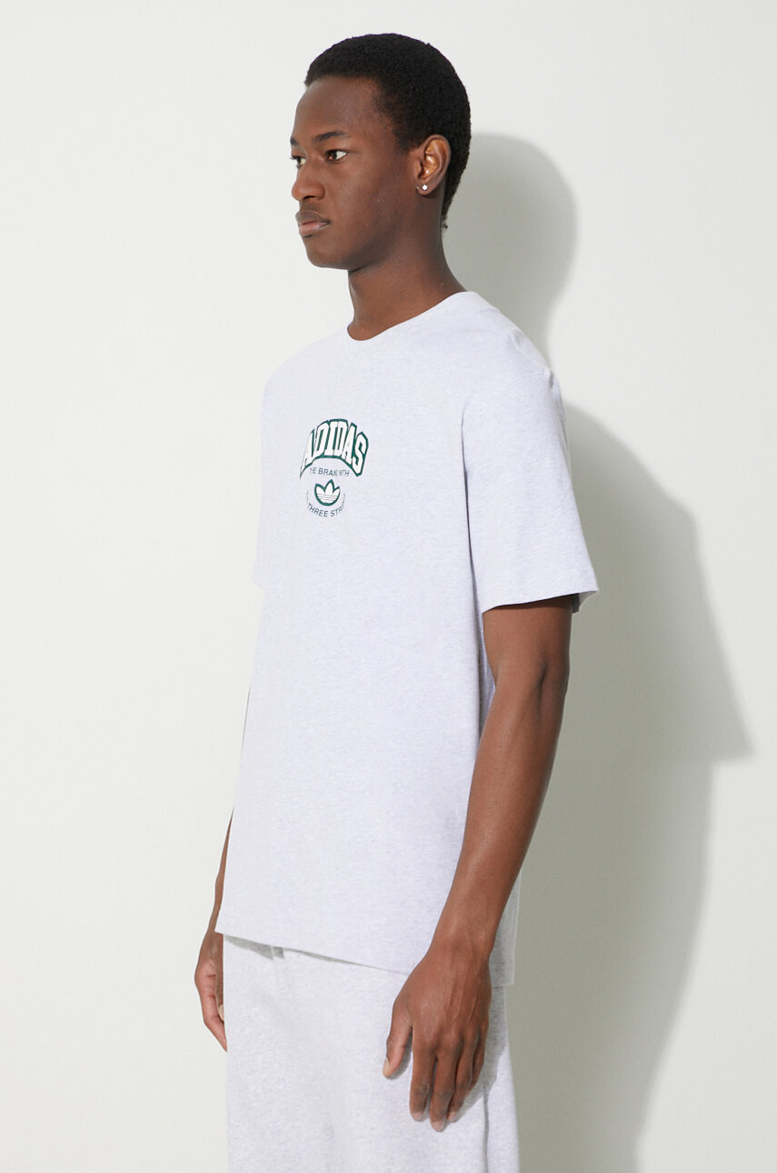 adidas Originals t-shirt bawełniany męski kolor szary z nadrukiem ...