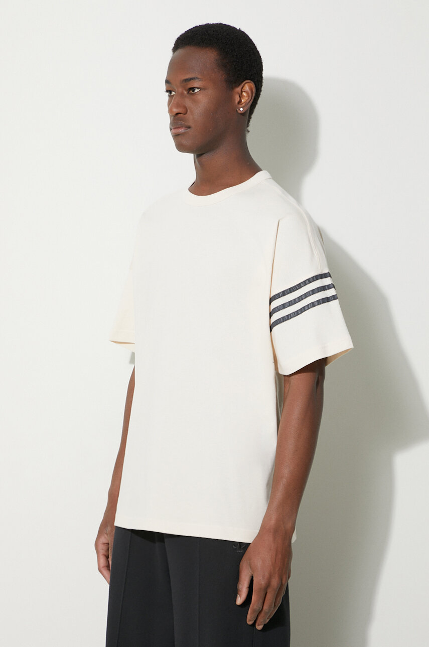 Бавовняна футболка adidas Originals чоловічий колір бежевий з ...