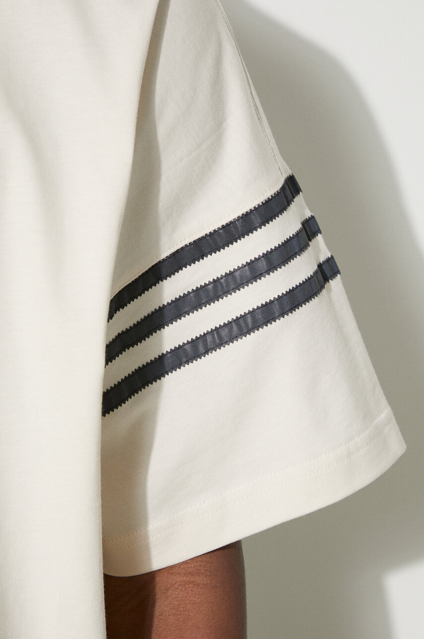 adidas Originals t-shirt bawełniany męski kolor beżowy z aplikacją ...