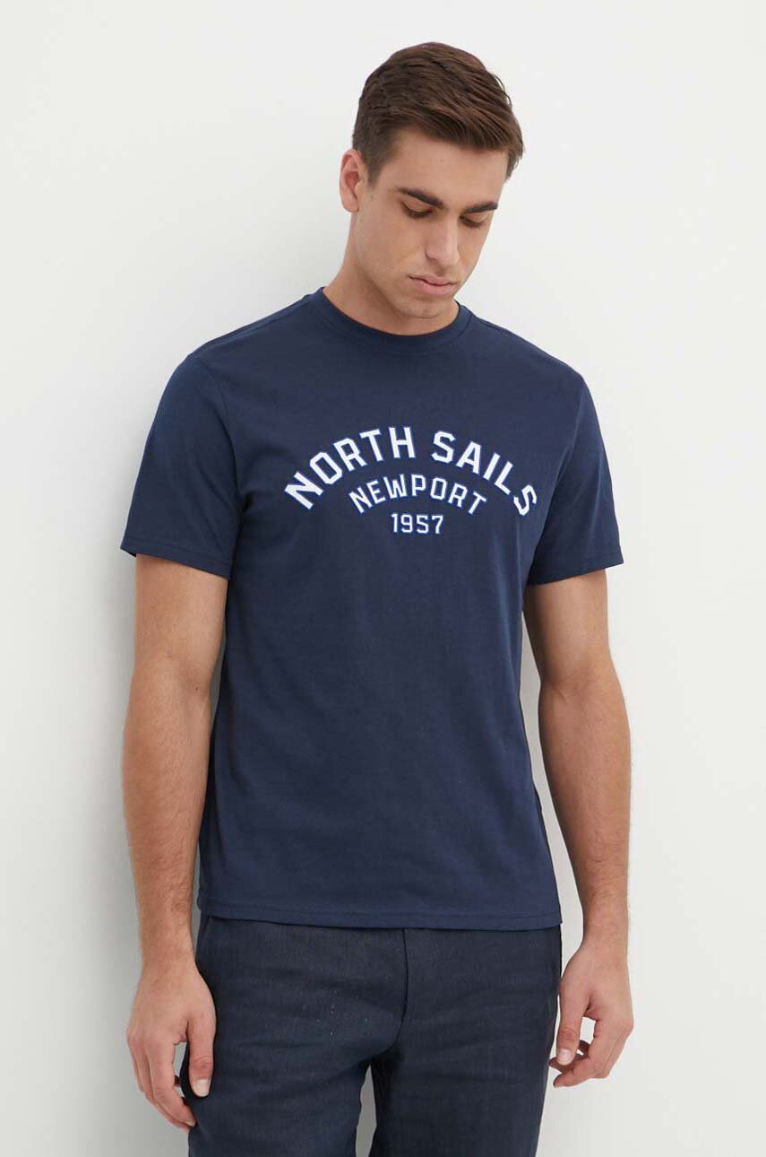 North Sails t-shirt bawełniany męski kolor granatowy z nadrukiem 692988 ...