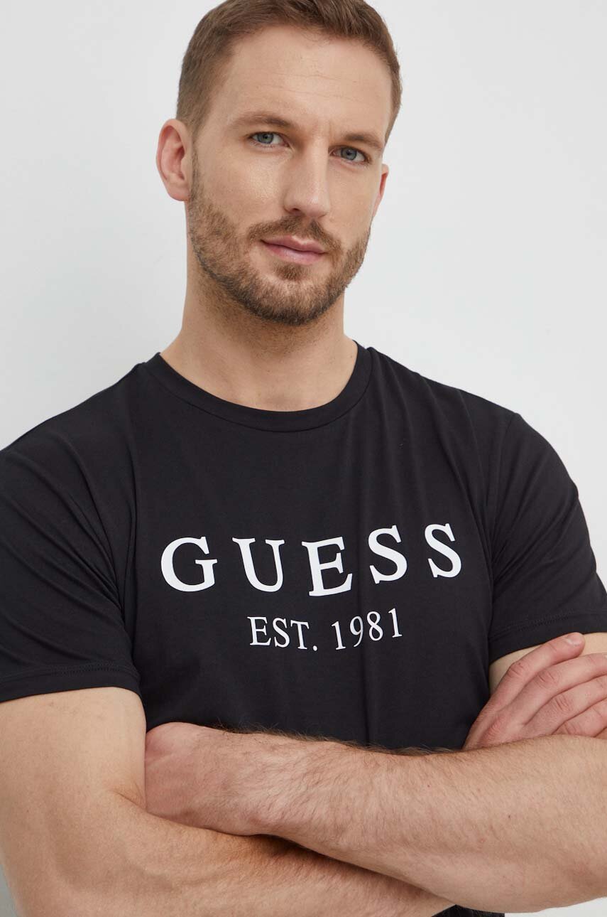 Guess t-shirt męski kolor czarny z nadrukiem U4RI22 K6YW0 | Answear.com