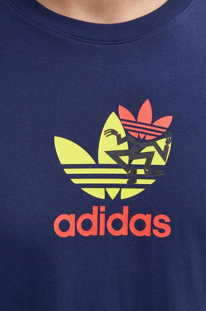 adidas Originals t-shirt bawełniany męski kolor granatowy z nadrukiem ...