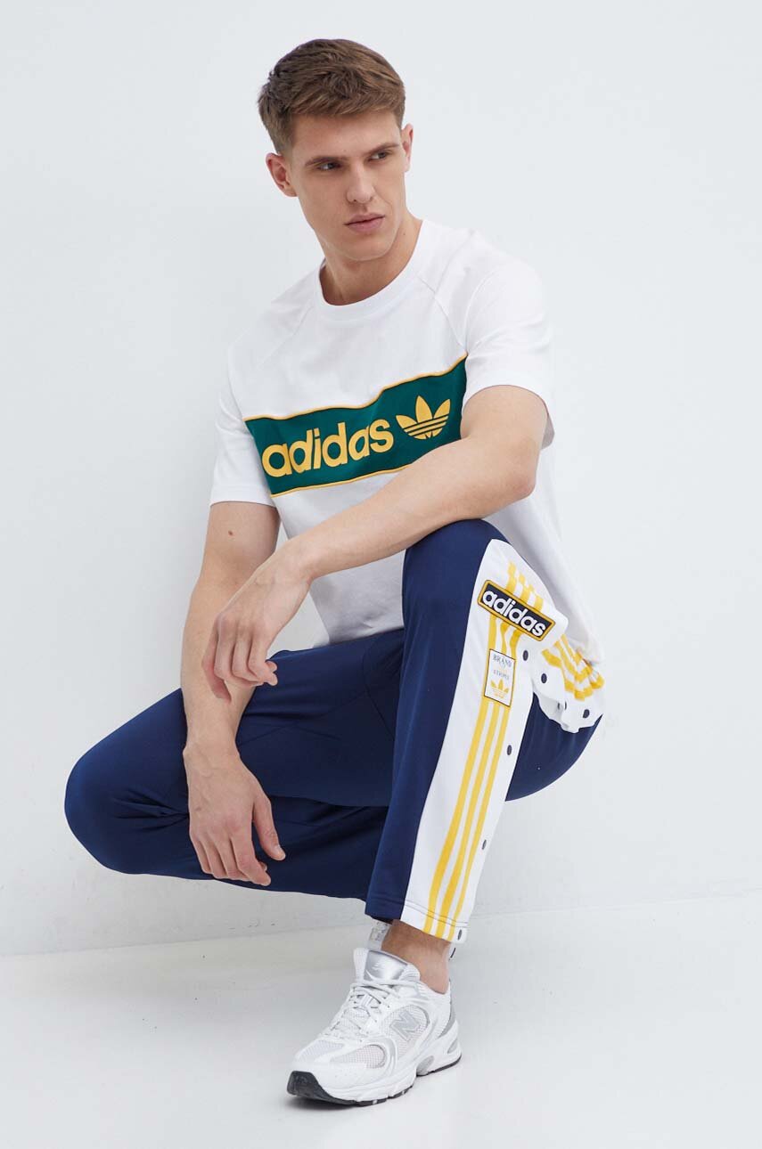 adidas Originals t-shirt bawełniany męski kolor biały z nadrukiem ...