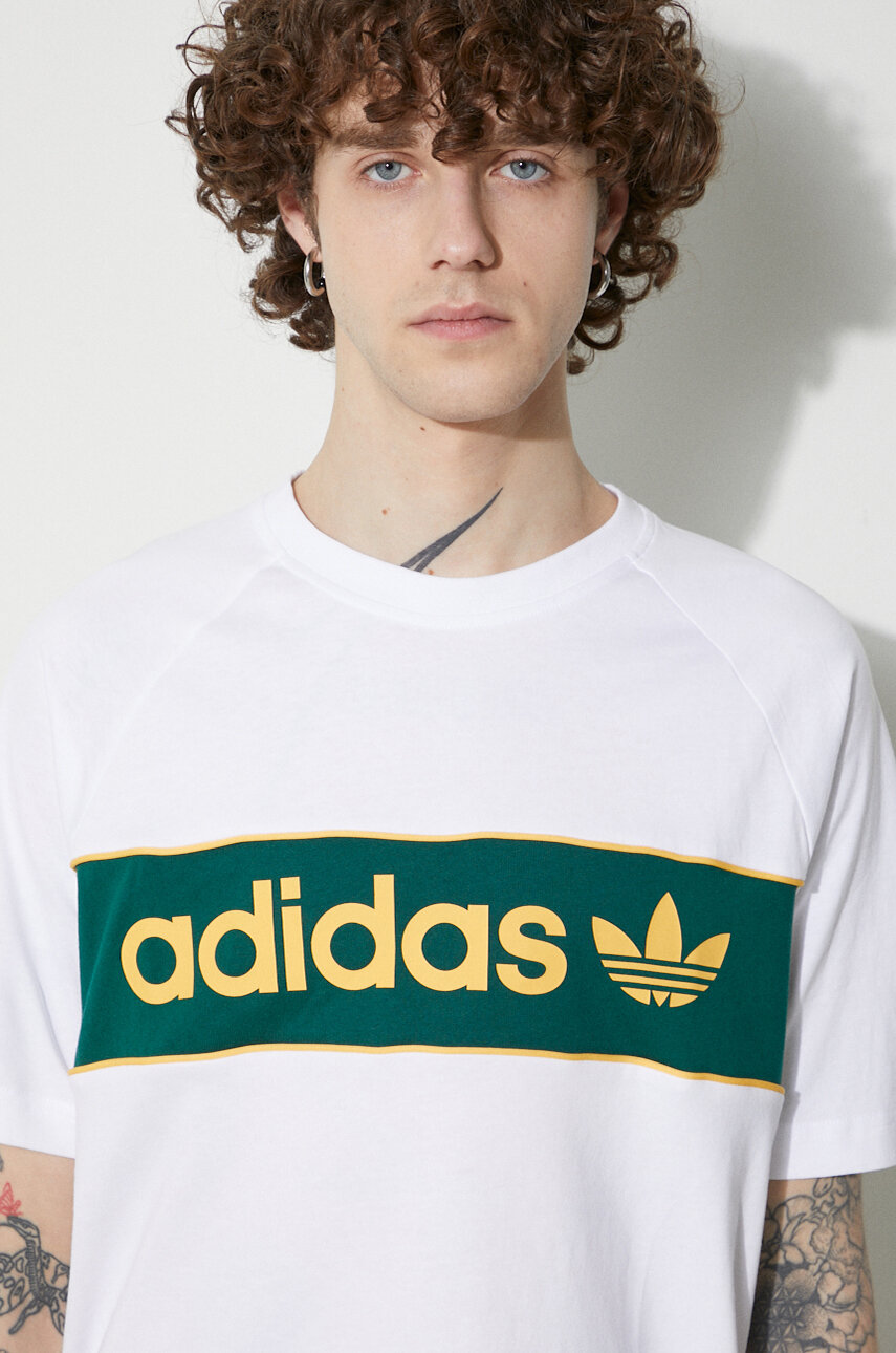 adidas Originals t-shirt bawełniany męski kolor biały z nadrukiem ...