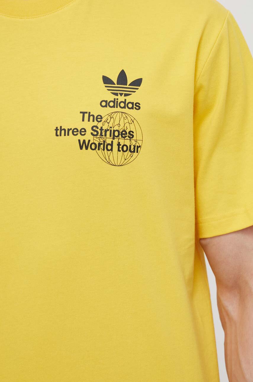 Βαμβακερό μπλουζάκι adidas Originals ανδρικό, χρώμα: κίτρινο, IS0183 ...