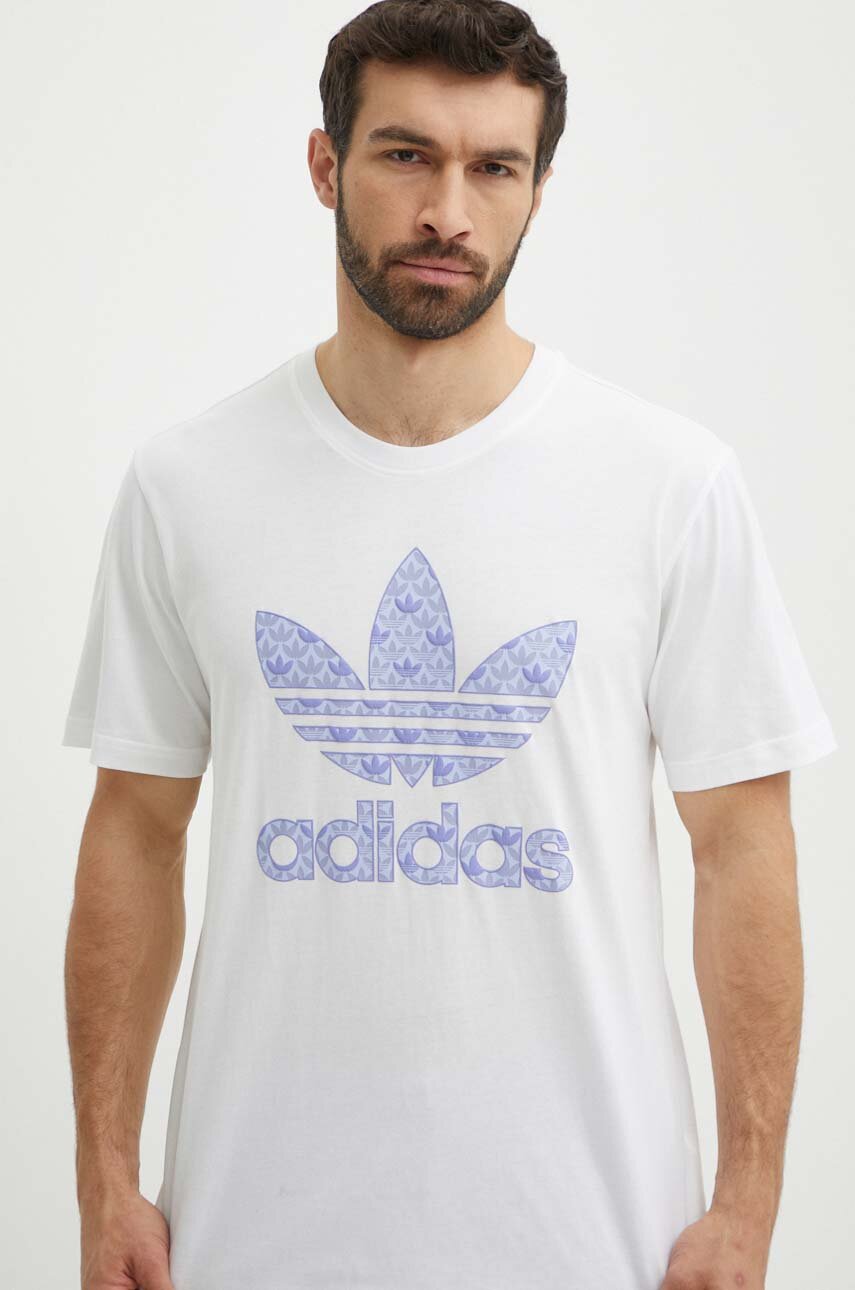 adidas Originals t-shirt bawełniany męski kolor biały z nadrukiem ...