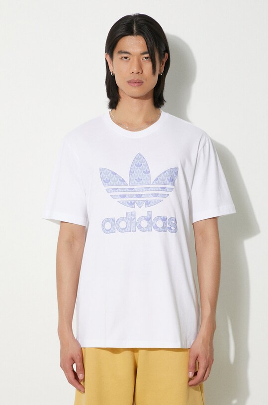 adidas Originals t-shirt bawełniany męski kolor biały z nadrukiem ...