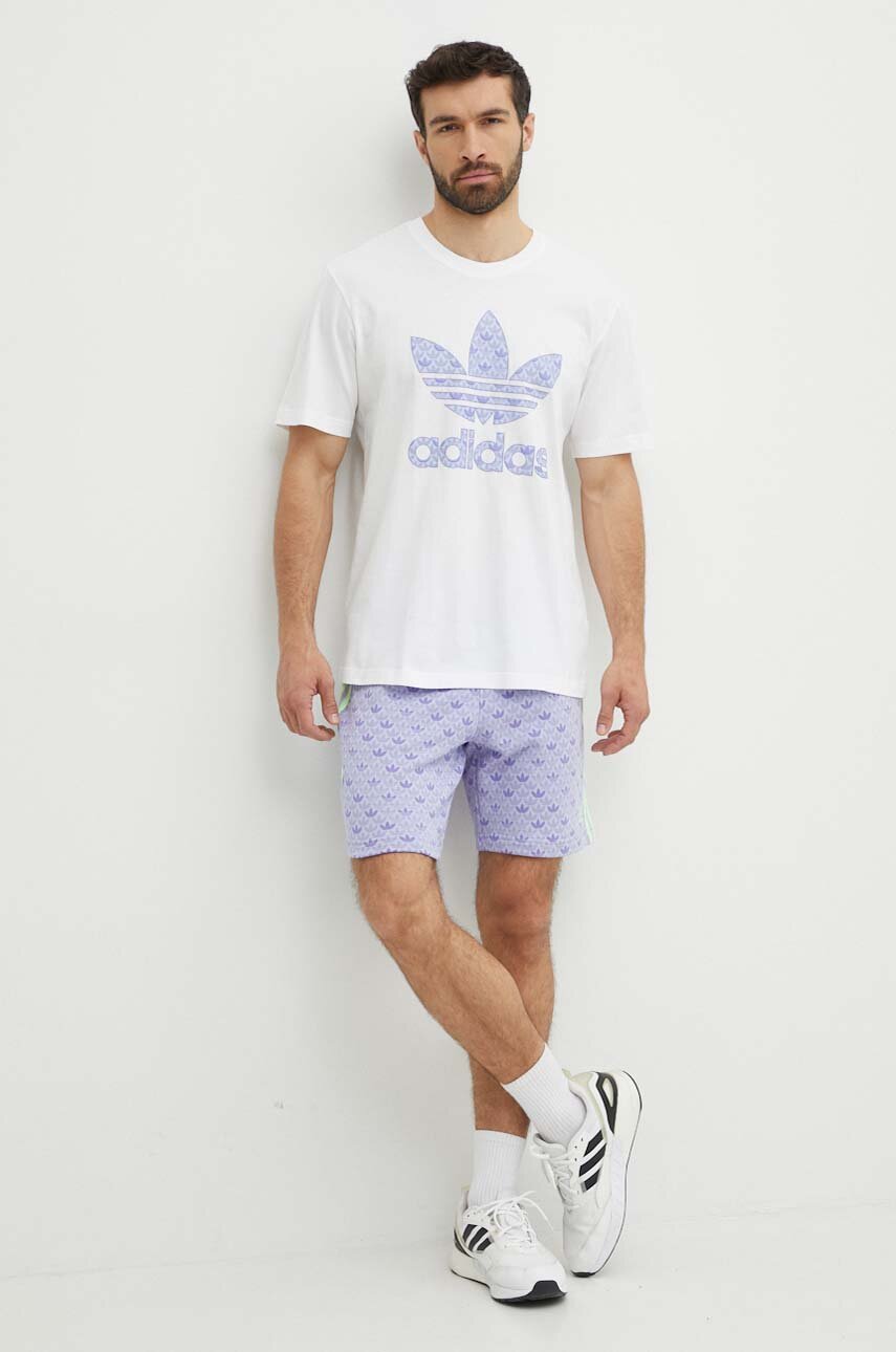 adidas Originals t-shirt bawełniany męski kolor biały z nadrukiem ...