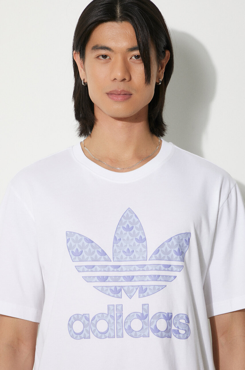 adidas Originals t-shirt bawełniany męski kolor biały z nadrukiem ...