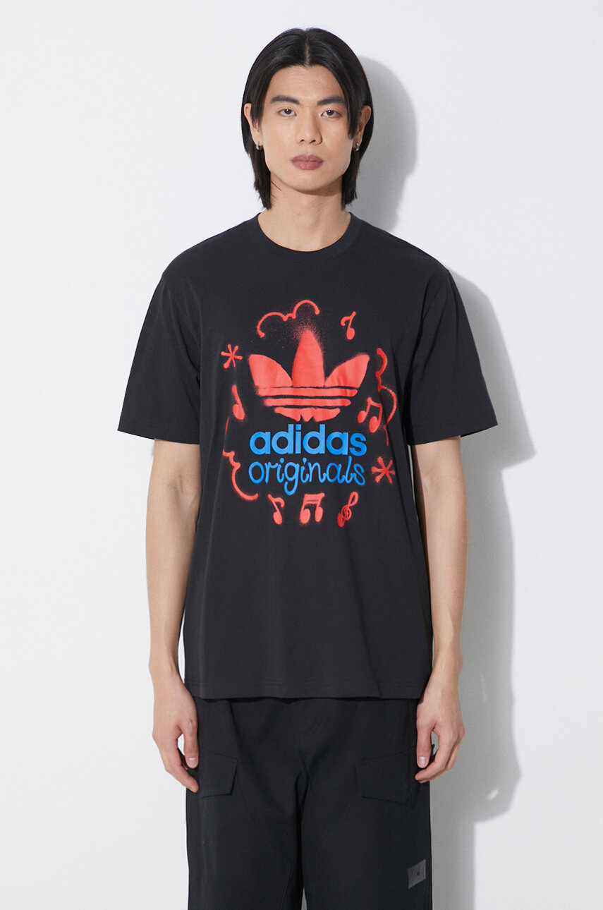 adidas Originals t-shirt bawełniany męski kolor czarny z nadrukiem ...