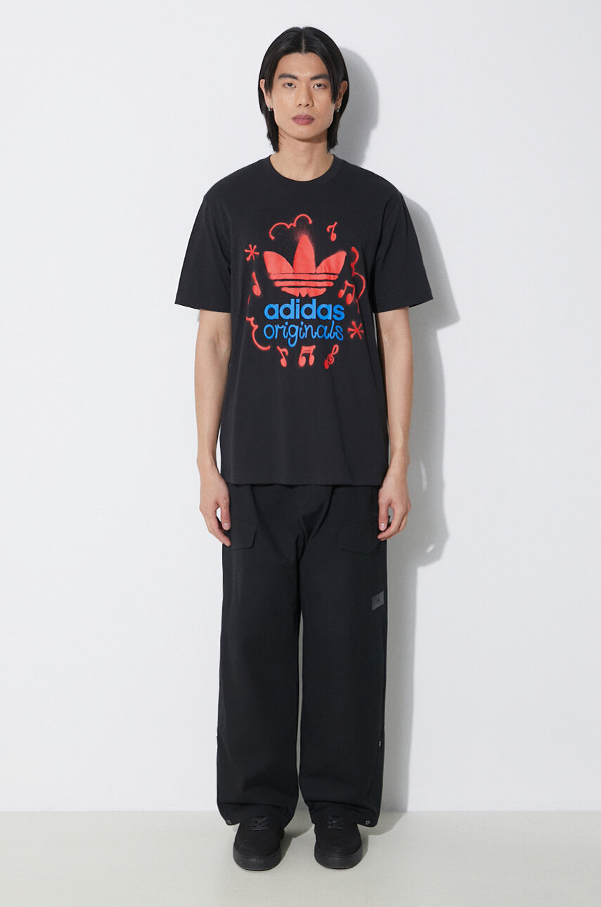 adidas Originals t-shirt bawełniany męski kolor czarny z nadrukiem ...