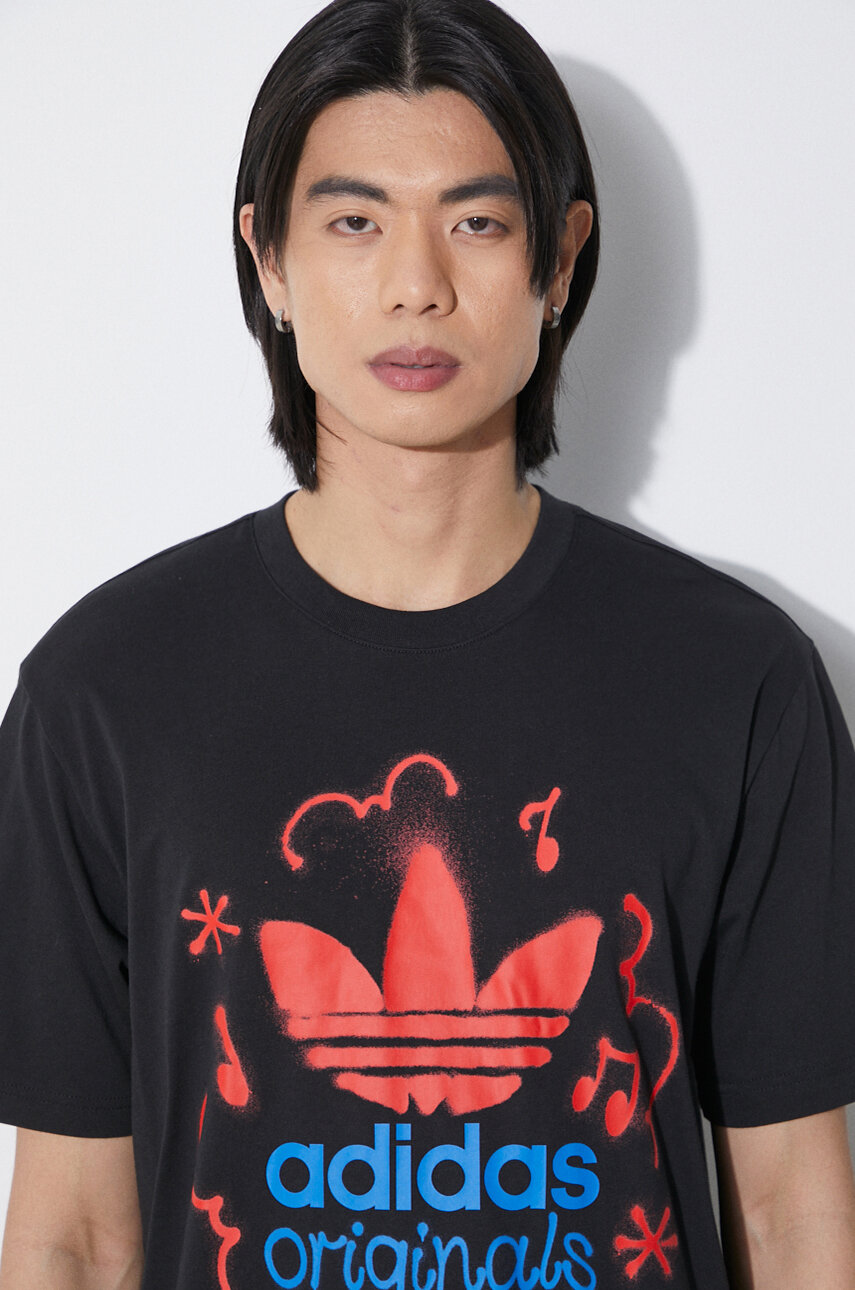 adidas Originals t-shirt bawełniany męski kolor czarny z nadrukiem ...