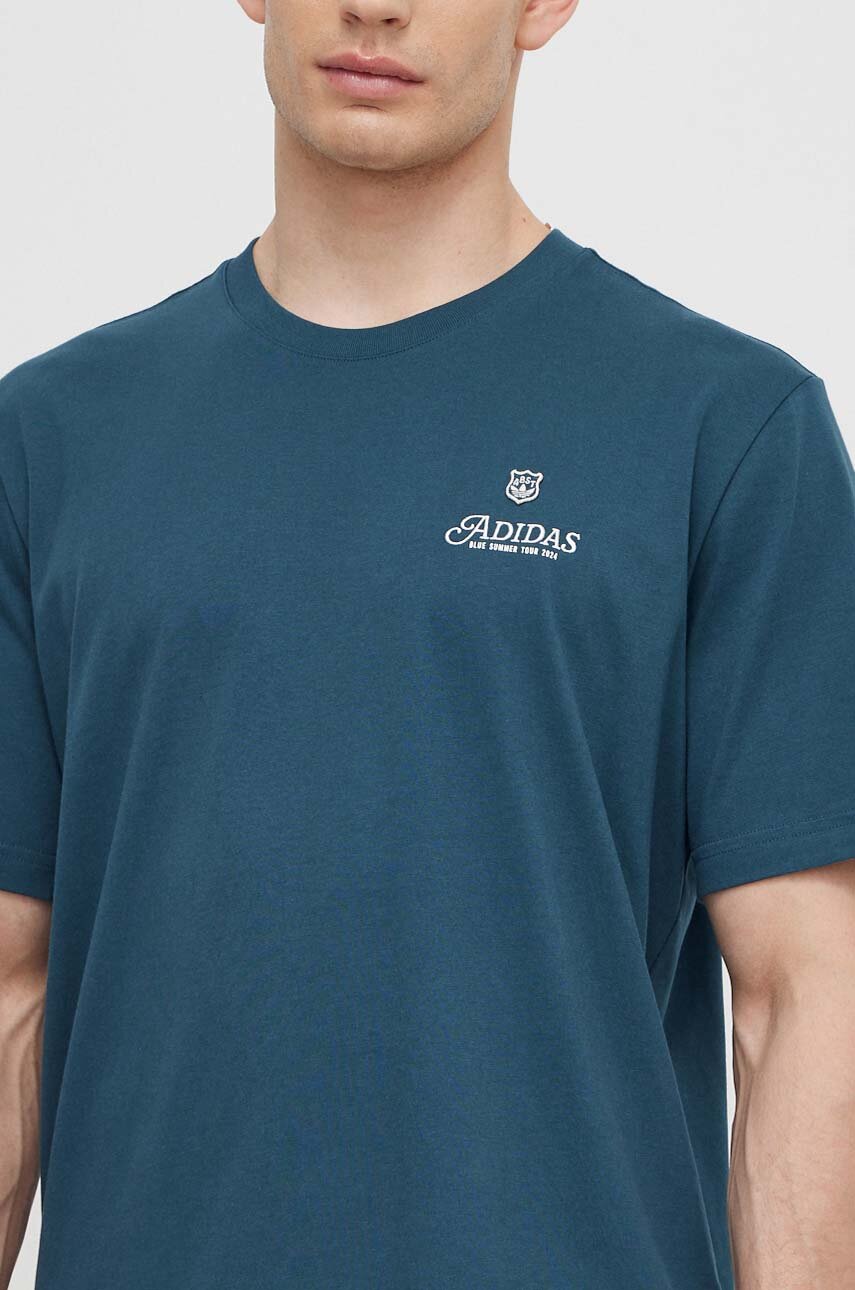 adidas Originals t-shirt bawełniany męski kolor turkusowy z nadrukiem IS0225 | Answear.com