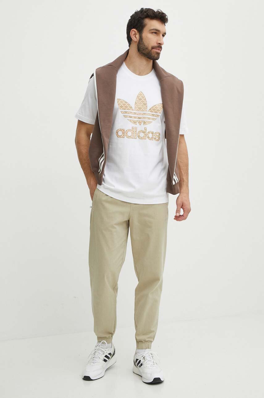 adidas Originals t-shirt bawełniany męski kolor biały z nadrukiem ...