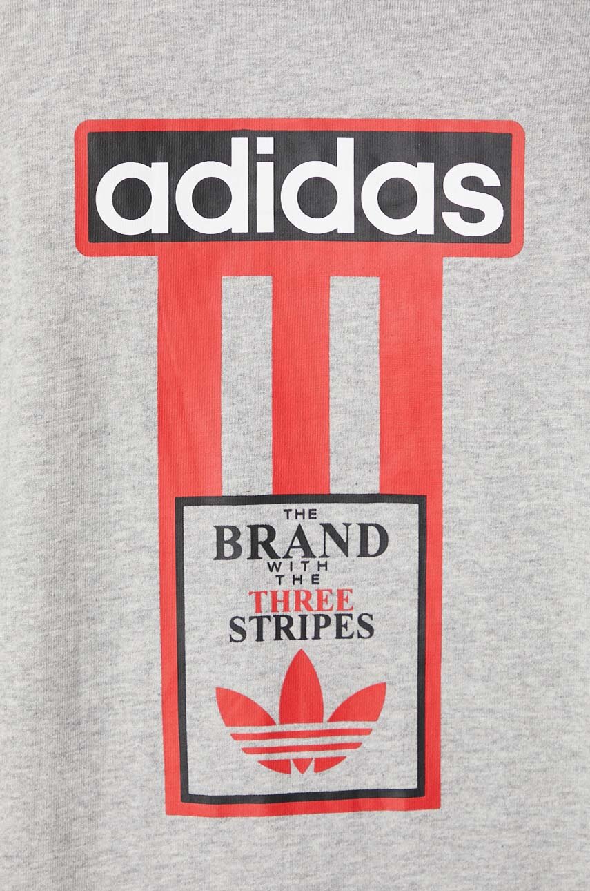 adidas Originals t-shirt bawełniany męski kolor szary z aplikacją ...