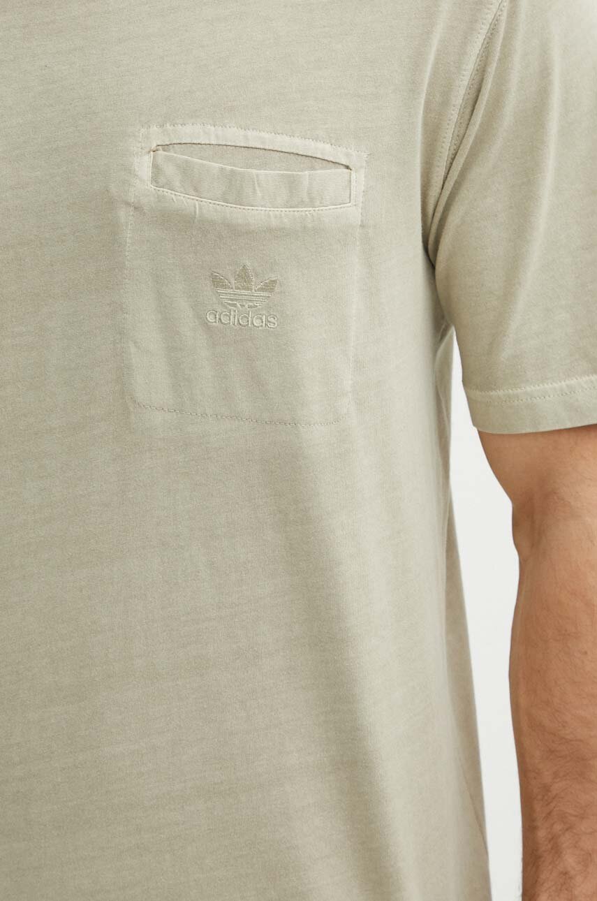 adidas Originals t-shirt bawełniany męski kolor beżowy gładki IS1763 w PRM