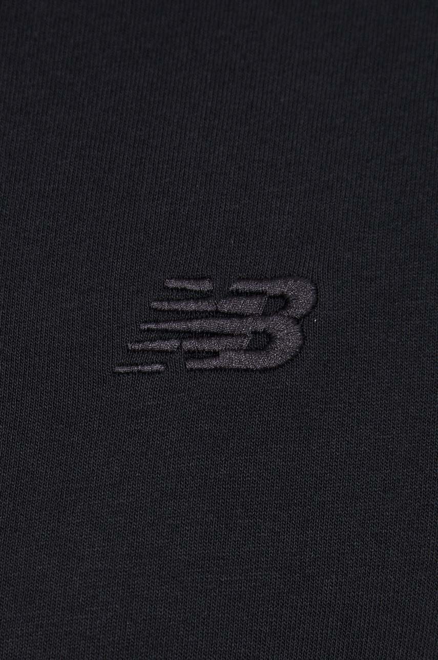 New Balance t-shirt bawełniany MT41533BK męski kolor czarny z aplikacją ...