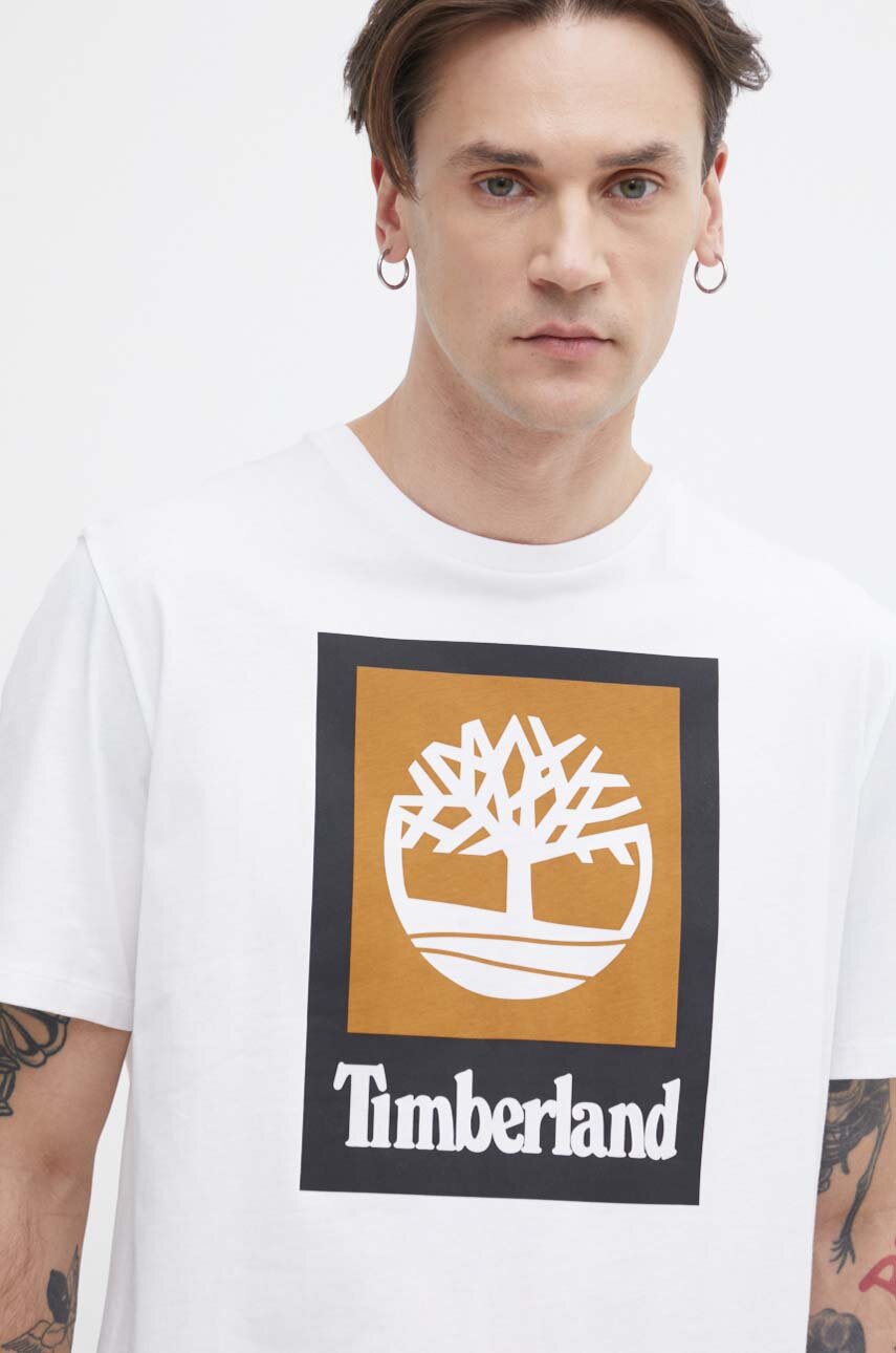Timberland t-shirt bawełniany męski kolor biały z nadrukiem TB0A5QS21001 | Answear.com