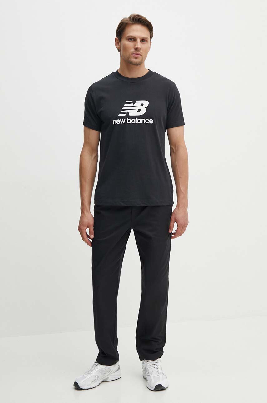 New Balance t-shirt bawełniany Sport Essentials męski kolor czarny z ...