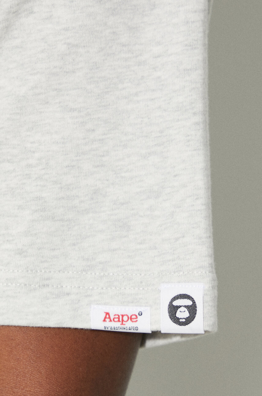 AAPE cotton t-shirt Basic Tee men’s gray color with a print AAPTEM1444XAM at PRM US