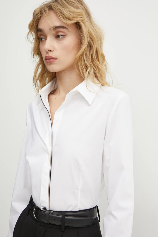 BOSS ing női, galléros, fehér, slim, 50537941 | ANSWEAR.hu