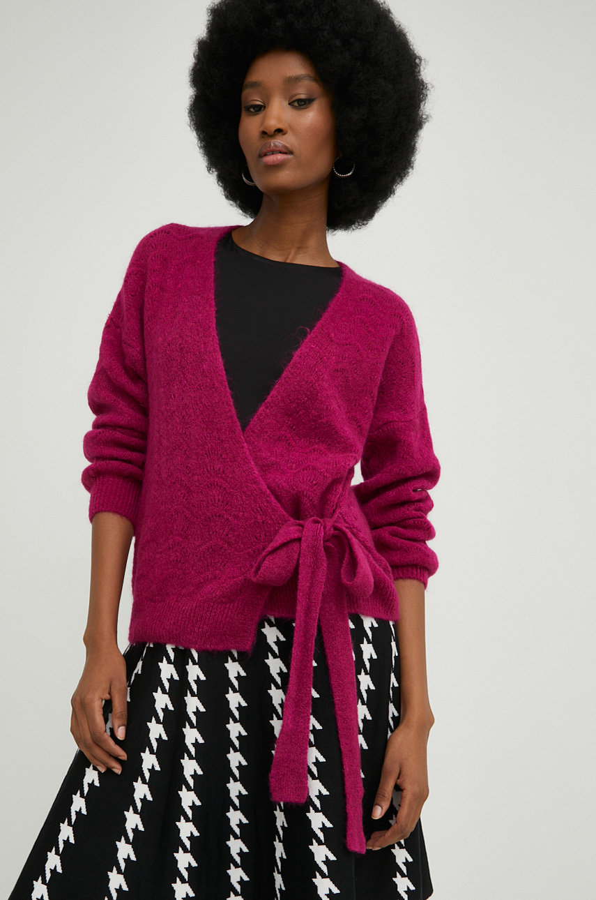 Answear Lab cardigan de lana femei, culoarea roz, light | ANSWEAR.ro