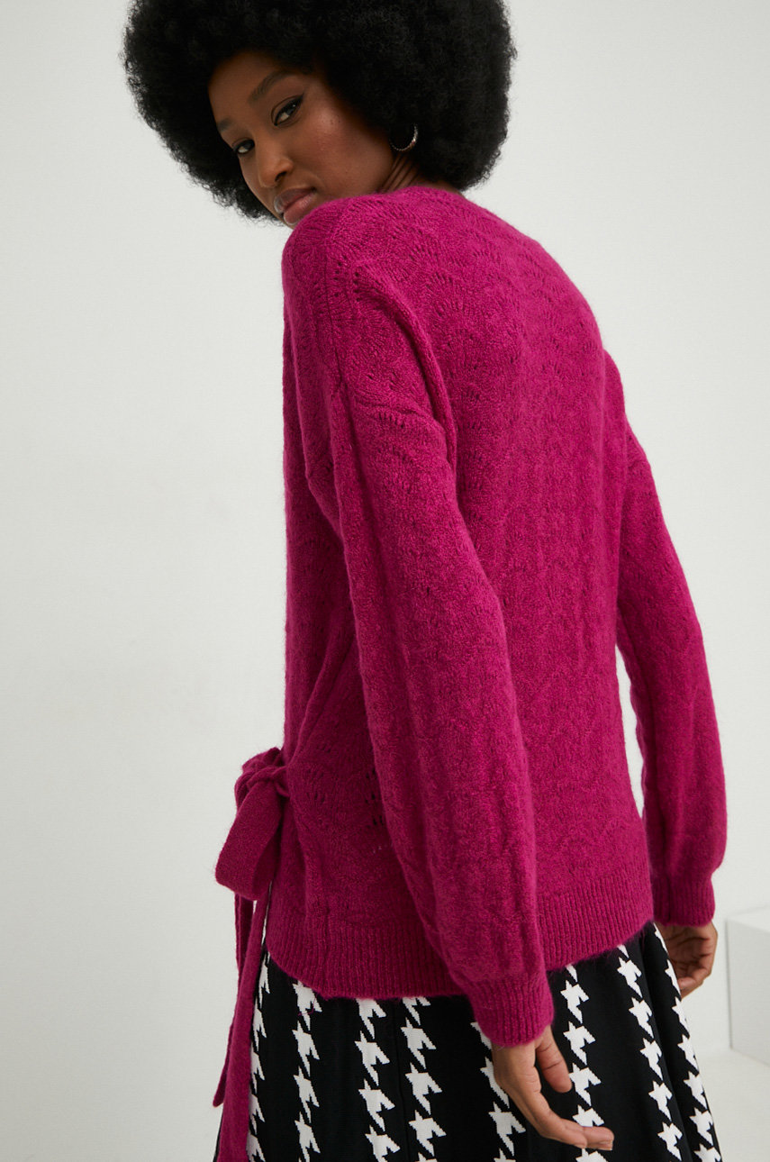 Answear Lab cardigan de lana femei, culoarea roz, light | ANSWEAR.ro