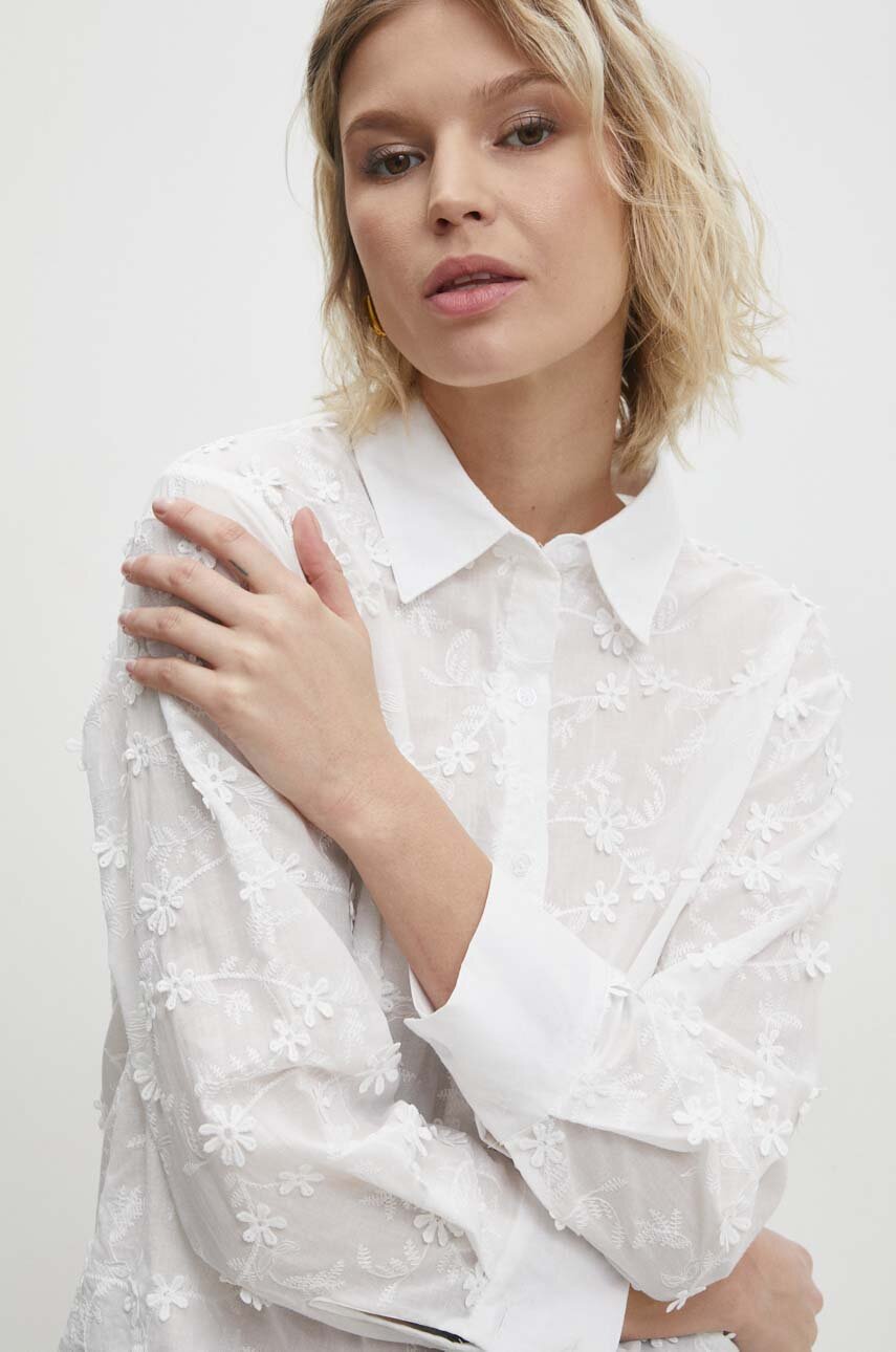 Answear Lab koszula bawełniana damska kolor biały regular z ...