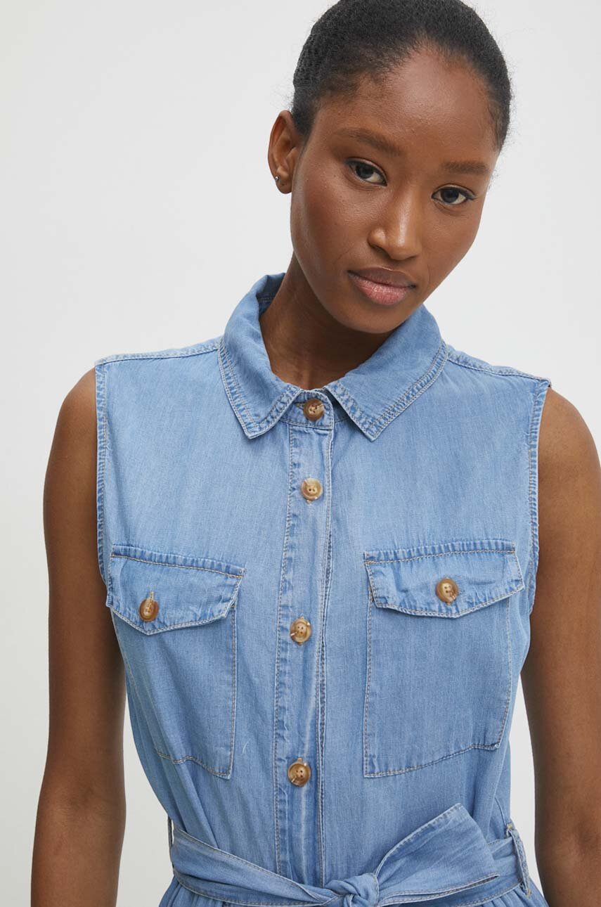 Answear Lab rochie jeans maxi, evazati | ANSWEAR.ro