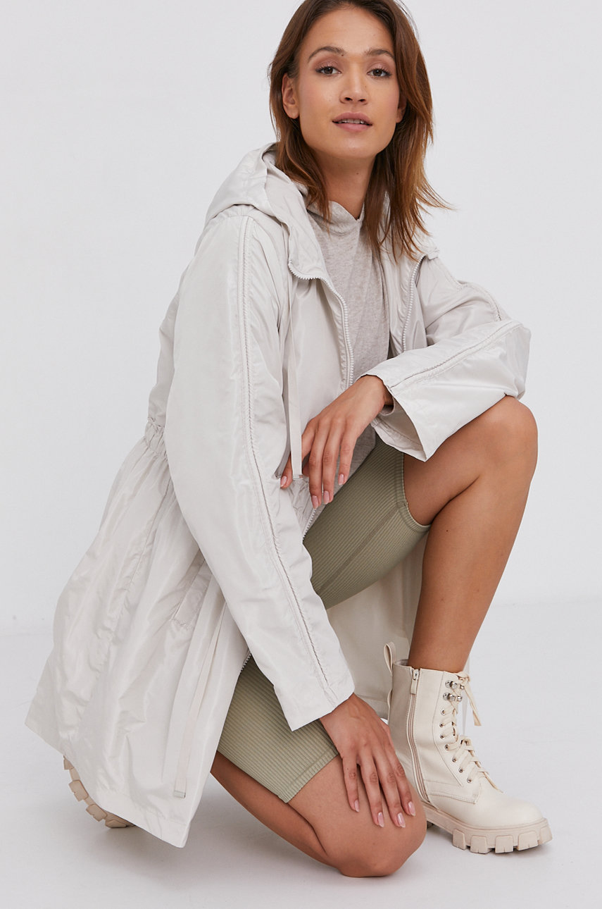 Answear Lab Parka damska kolor beżowy przejściowy oversize | Answear.com