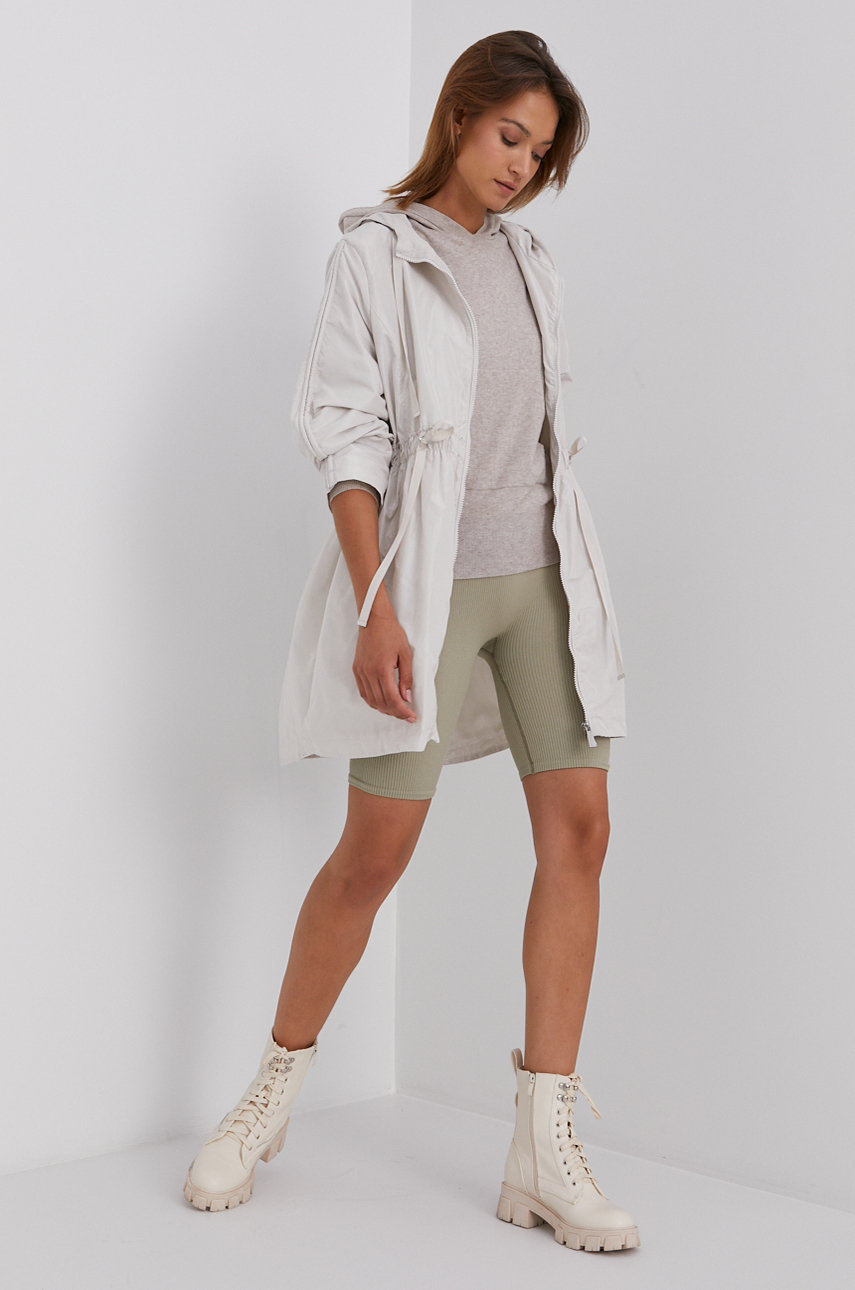 Answear Lab Parka damska kolor beżowy przejściowy oversize | Answear.com