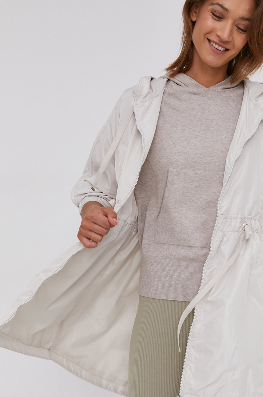 Answear Lab Parka damska kolor beżowy przejściowy oversize | Answear.com