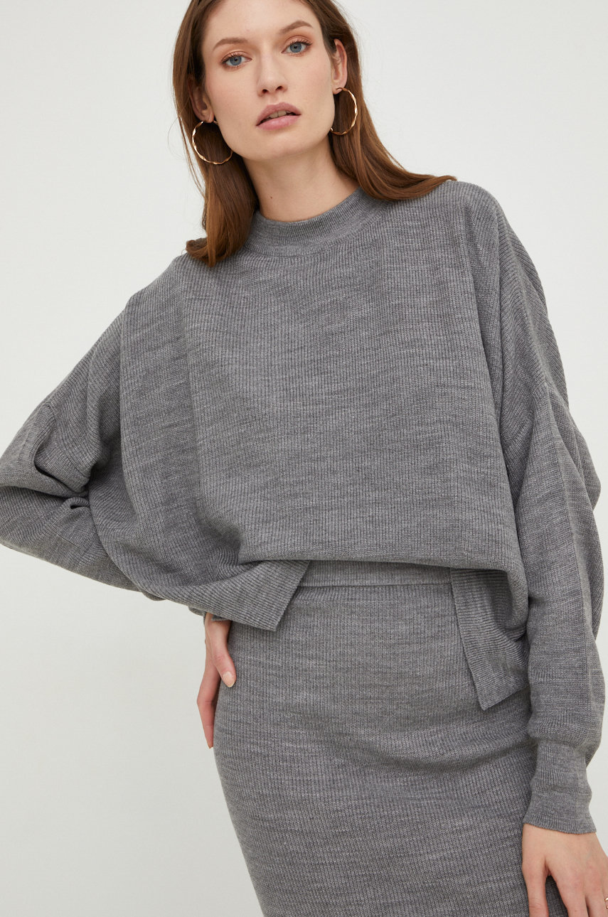 Answear Lab komplet - sweter i spódnica damski kolor szary | Answear.com