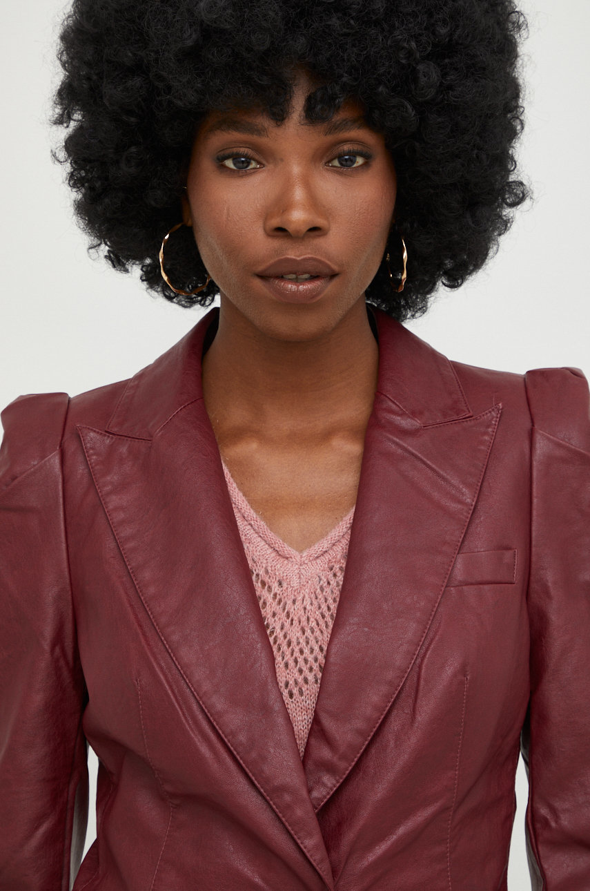 Answear Lab marynarka damska kolor różowy jednorzędowa gładka | Answear.com