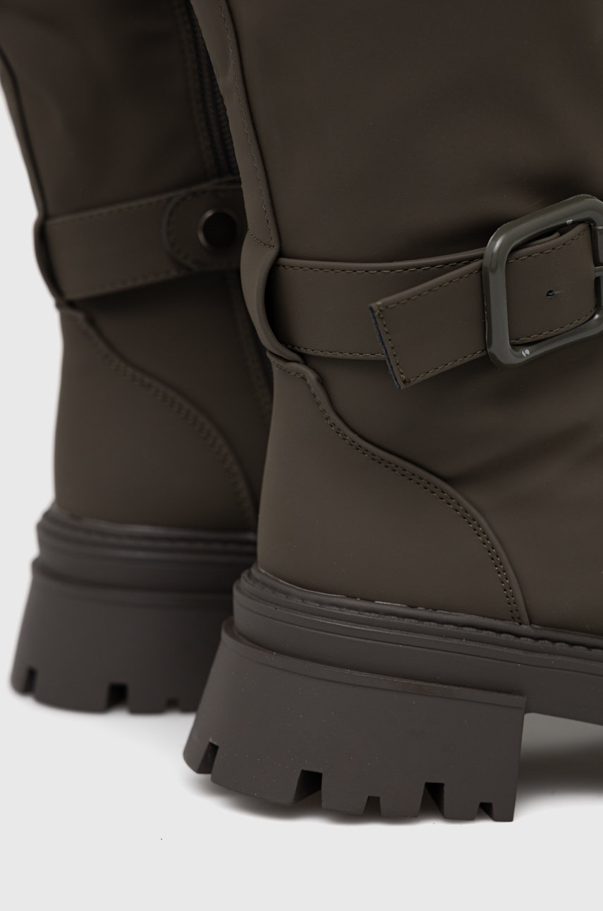 Answear Lab cizme femei, culoarea verde, cu toc plat | ANSWEAR.ro