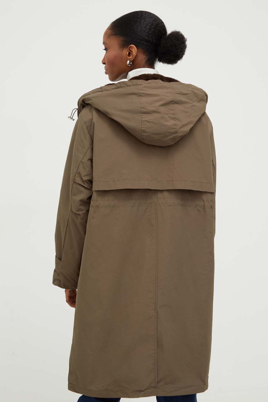 Answear Lab parka Waterproof damska kolor zielony przejściowa | Answear.com